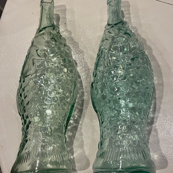 Source Unknown | Accents | Two Vintage Glass Fish Vases Or Fancy Water ...